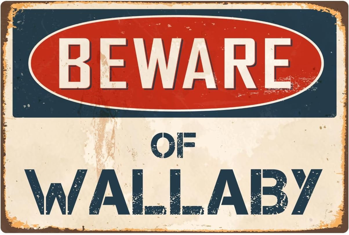 Beware Of Wallaby 8” x 12” Vintage Aluminum Retro Metal Sign VS428 ...