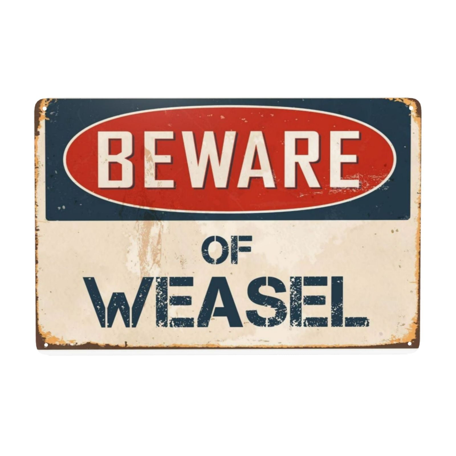 Beware Of Weasel Tin Sign Warning Metal Sign Vintage Sign Wall Decor ...