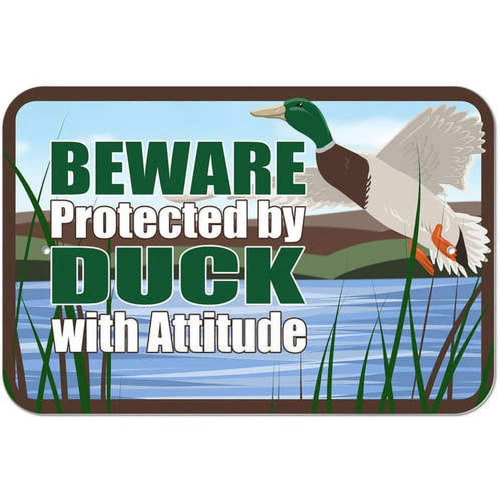 Beware Protected by Duck with Attitude Sign - Walmart.com