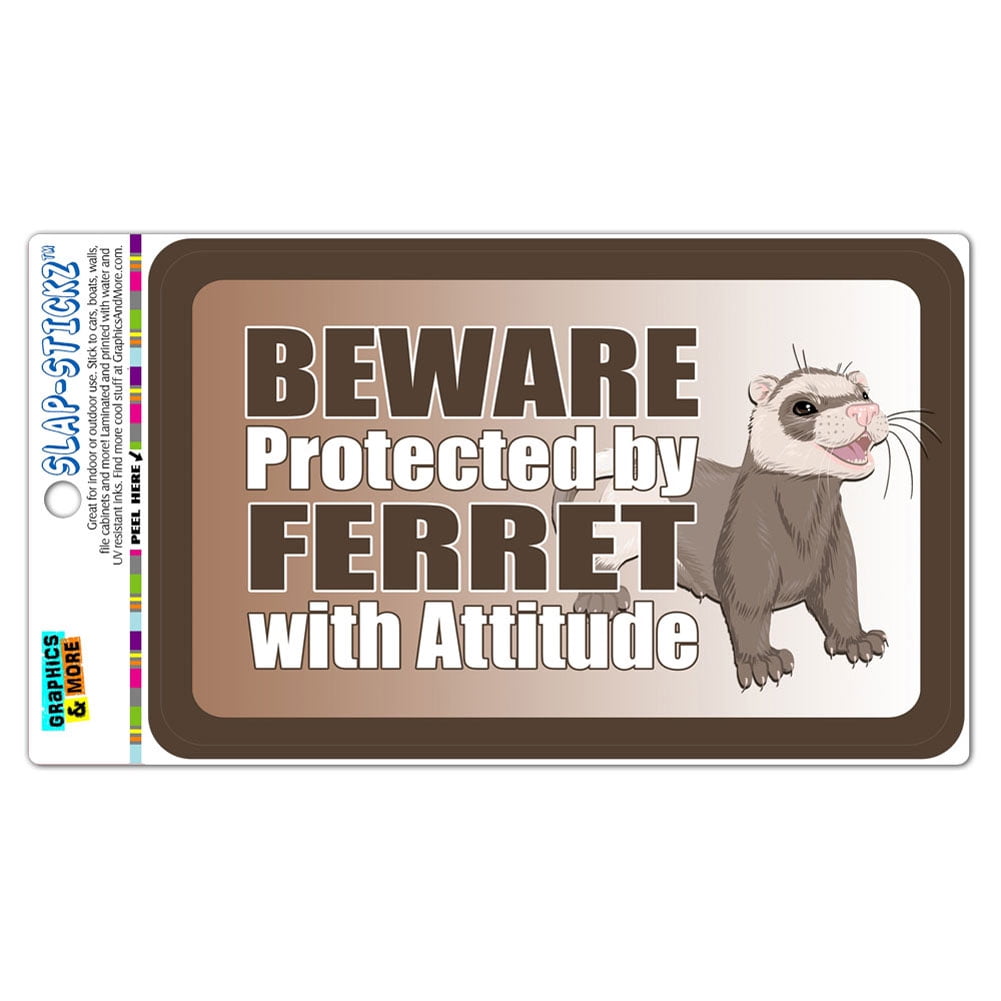 Beware Protected by Ferret with Attitude SLAP-STICKZ(TM) Automotive Car ...