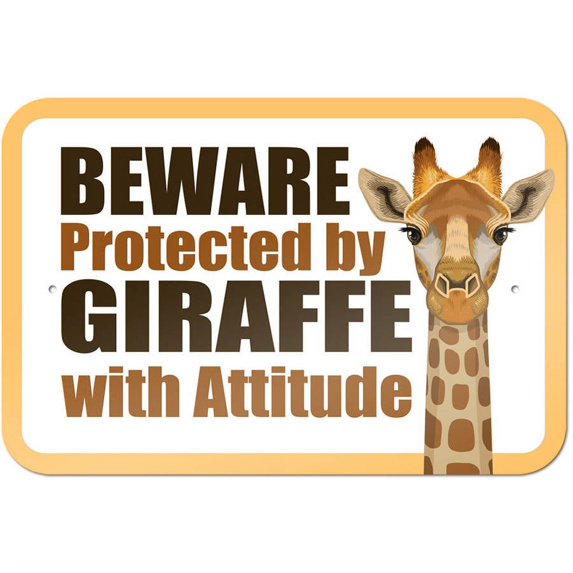 Beware Protected by Giraffe with Attitude Sign - Walmart.com