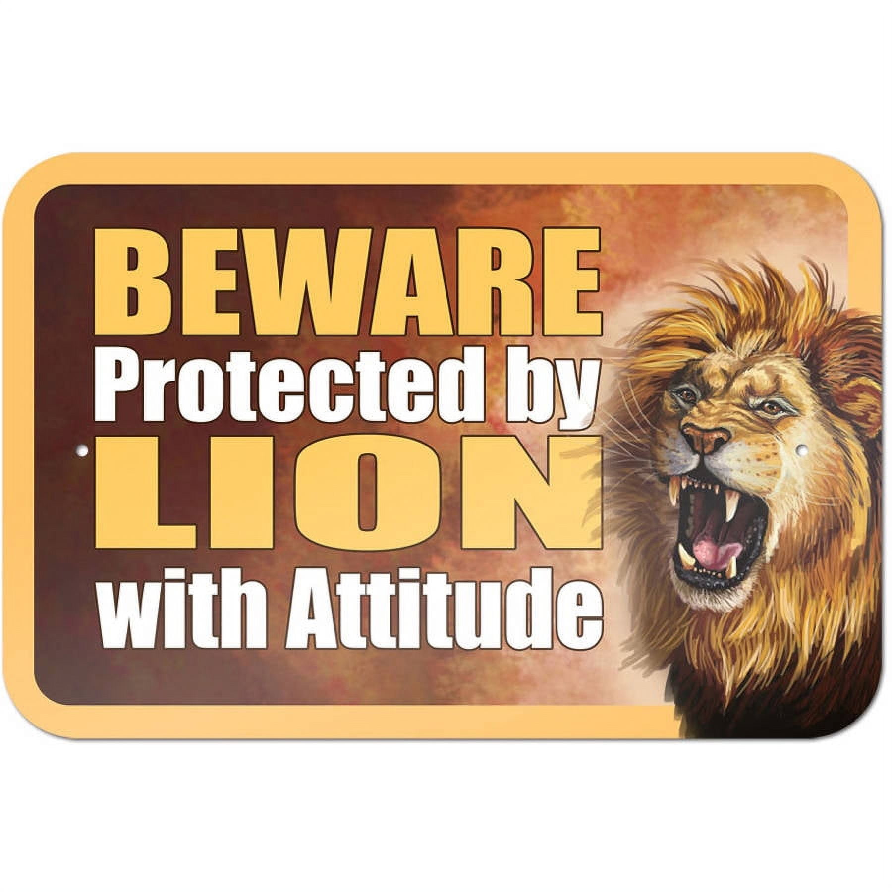 Beware Protected by Lion with Attitude Sign - Walmart.com