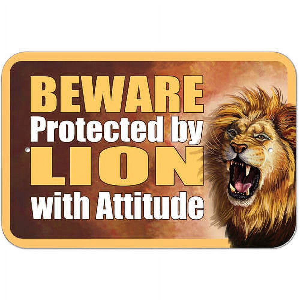 Beware Protected by Lion with Attitude Sign - Walmart.com