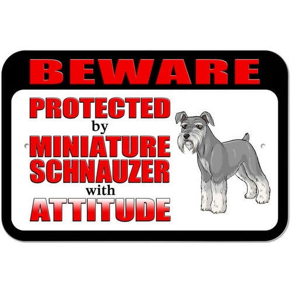 Beware Protected by Miniature Schnauzer with Attitude Sign - Walmart.com