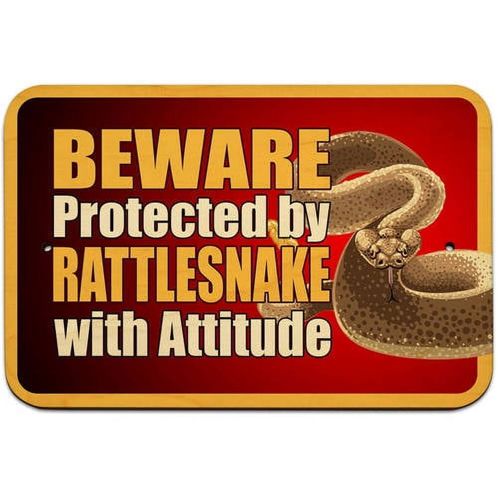 Beware Protected by Rattlesnake with Attitude Sign - Walmart.com