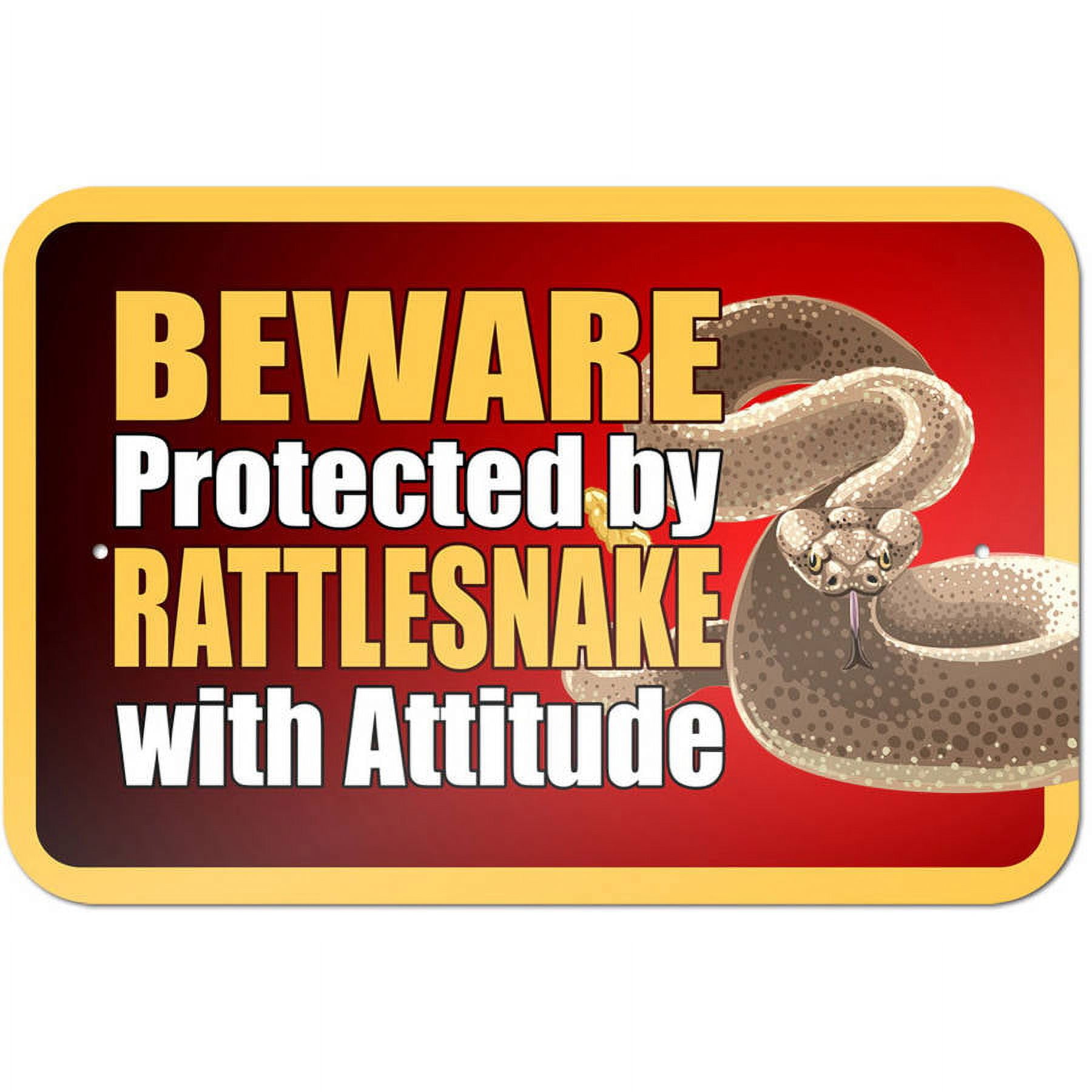 Beware Protected by Rattlesnake with Attitude Sign - Walmart.com