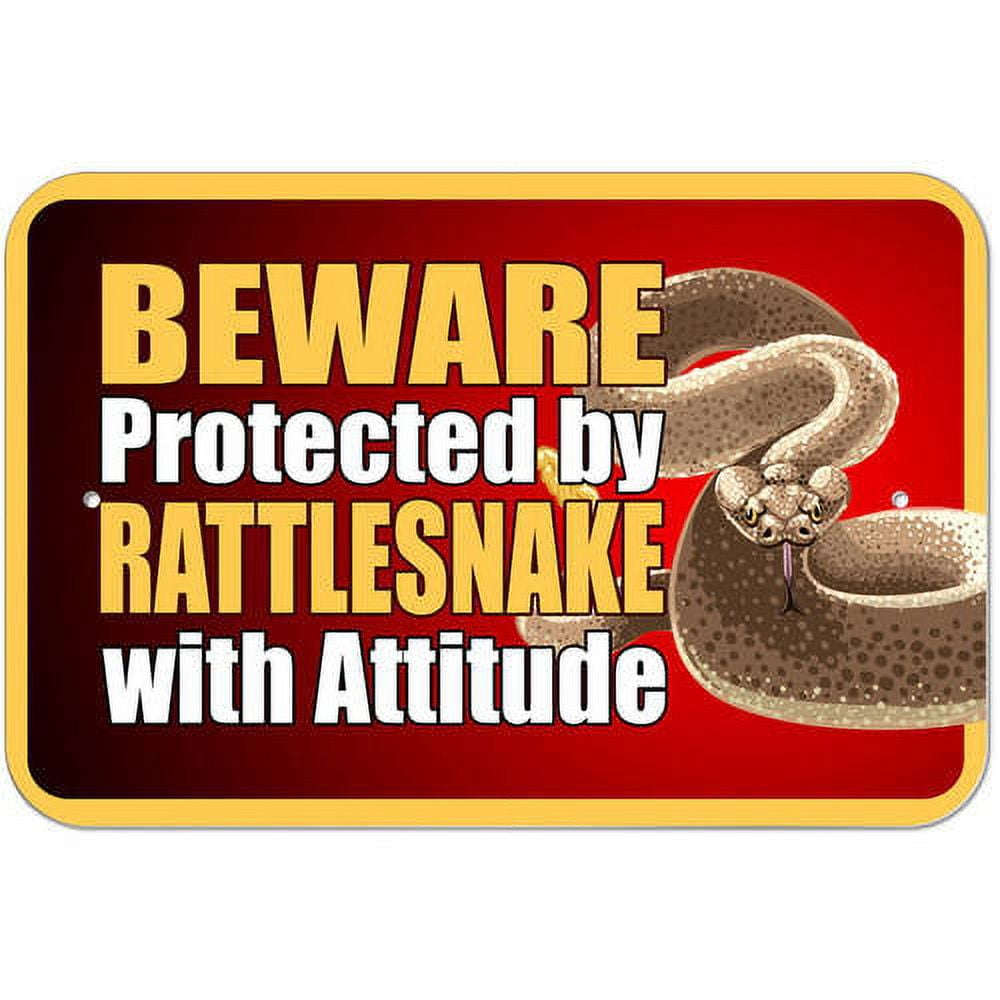 Beware Protected by Rattlesnake with Attitude Sign - Walmart.com