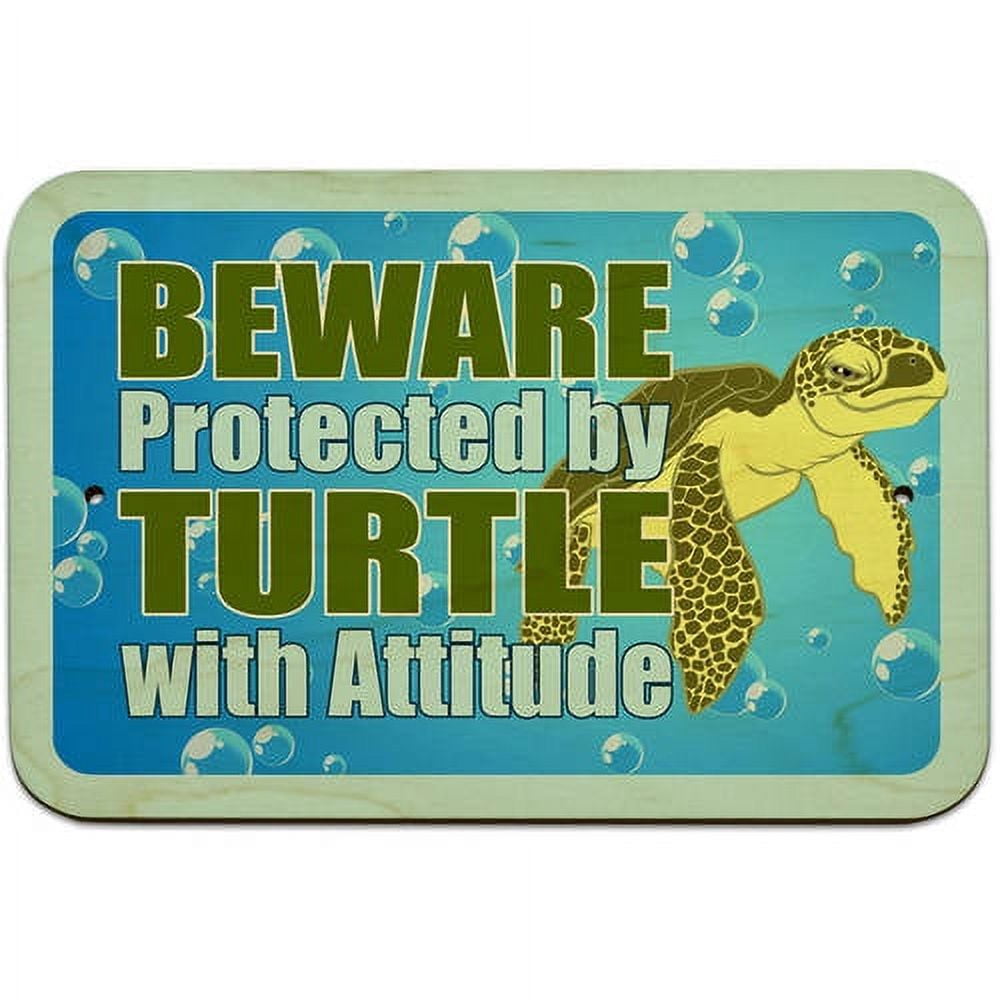 Beware Protected by Turtle with Attitude Sign - Walmart.com