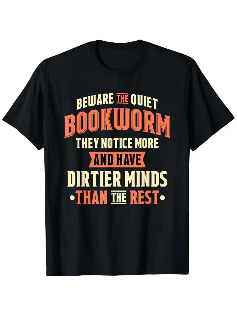 Beware The Quiet Bookworm Funny Book Lover T-Shirt - with Red & Text ...