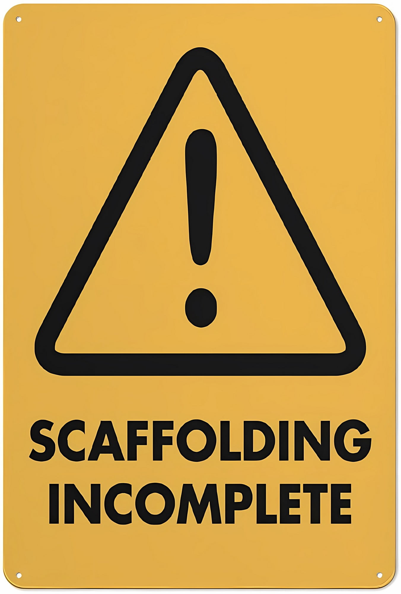 Beware Scaffolding Incomplete 8"x12" Warning Sticker, Security Sign ...