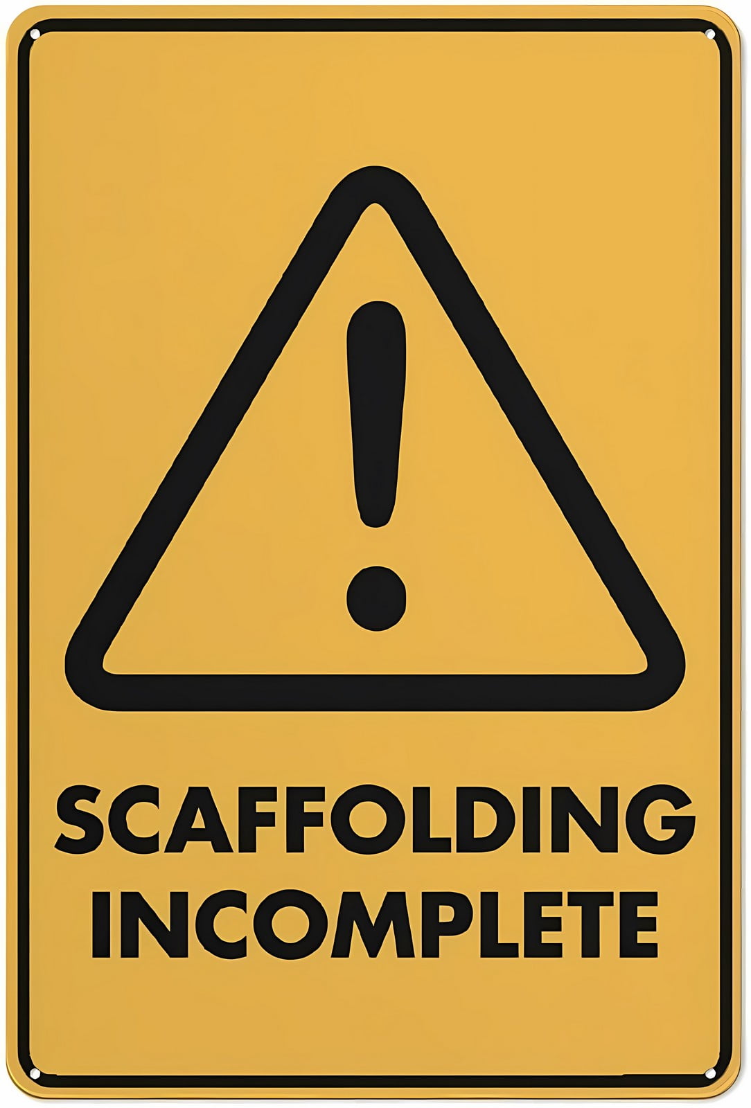Beware Scaffolding Incomplete Sign 12 x 8 Inches - UV Printed Aluminum ...