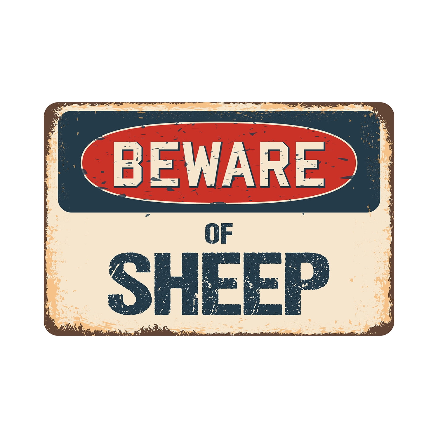 Beware Of Sheep Rustic Sign | Rustic, Distressed Vintage Look ...