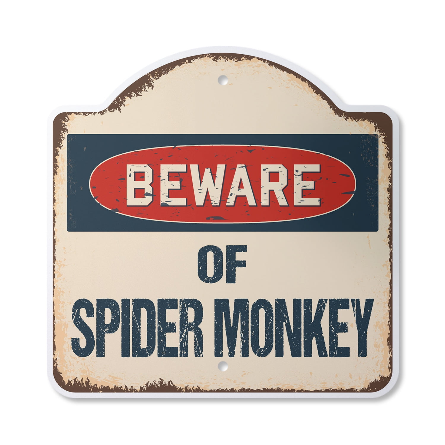 Beware Of Spider Monkey 14" X 14" Sign | Indoor/Outdoor Plastic ...
