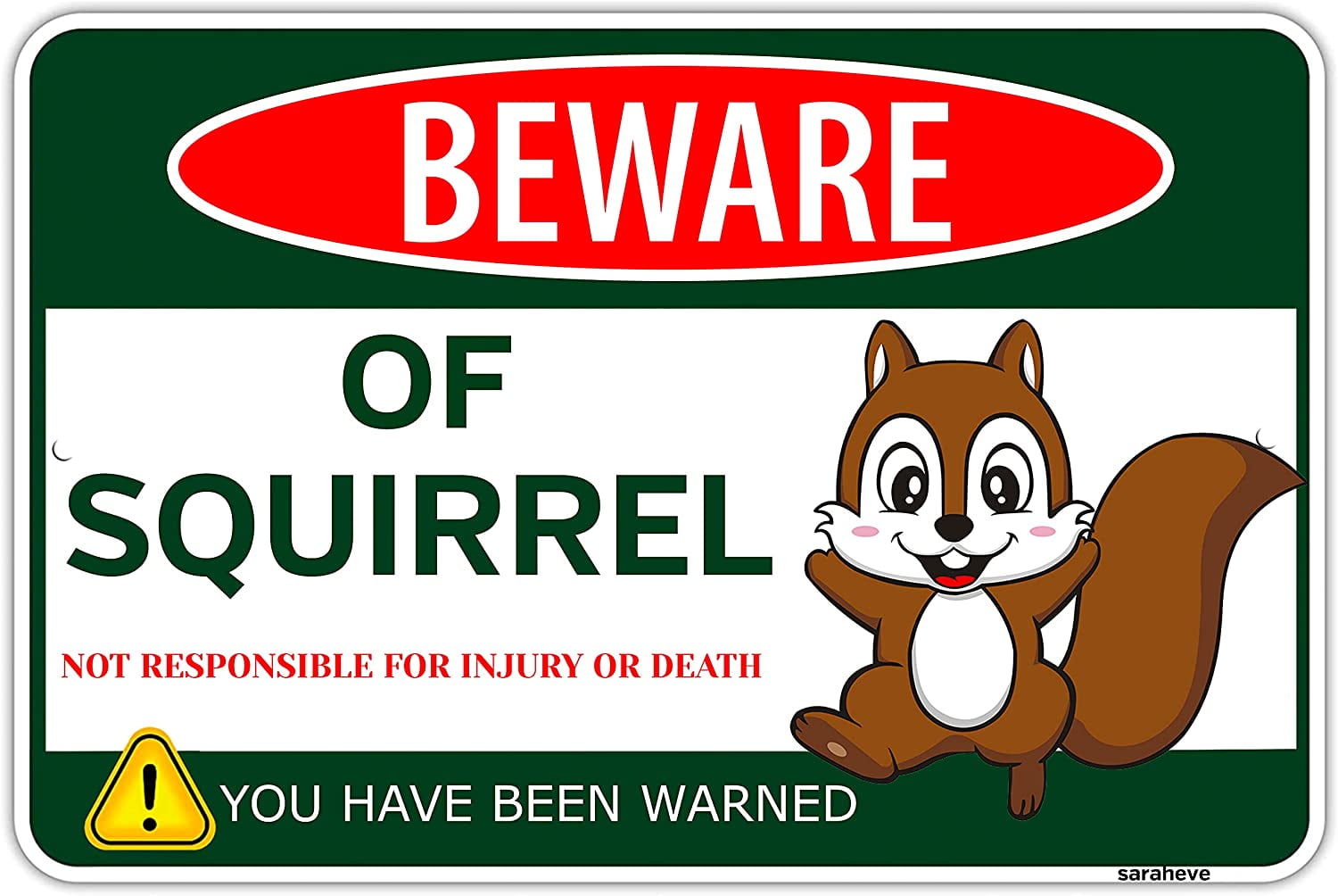 Beware of Squirrel Metal Tin Sign Funny Squirrel Sign Gifts for ...