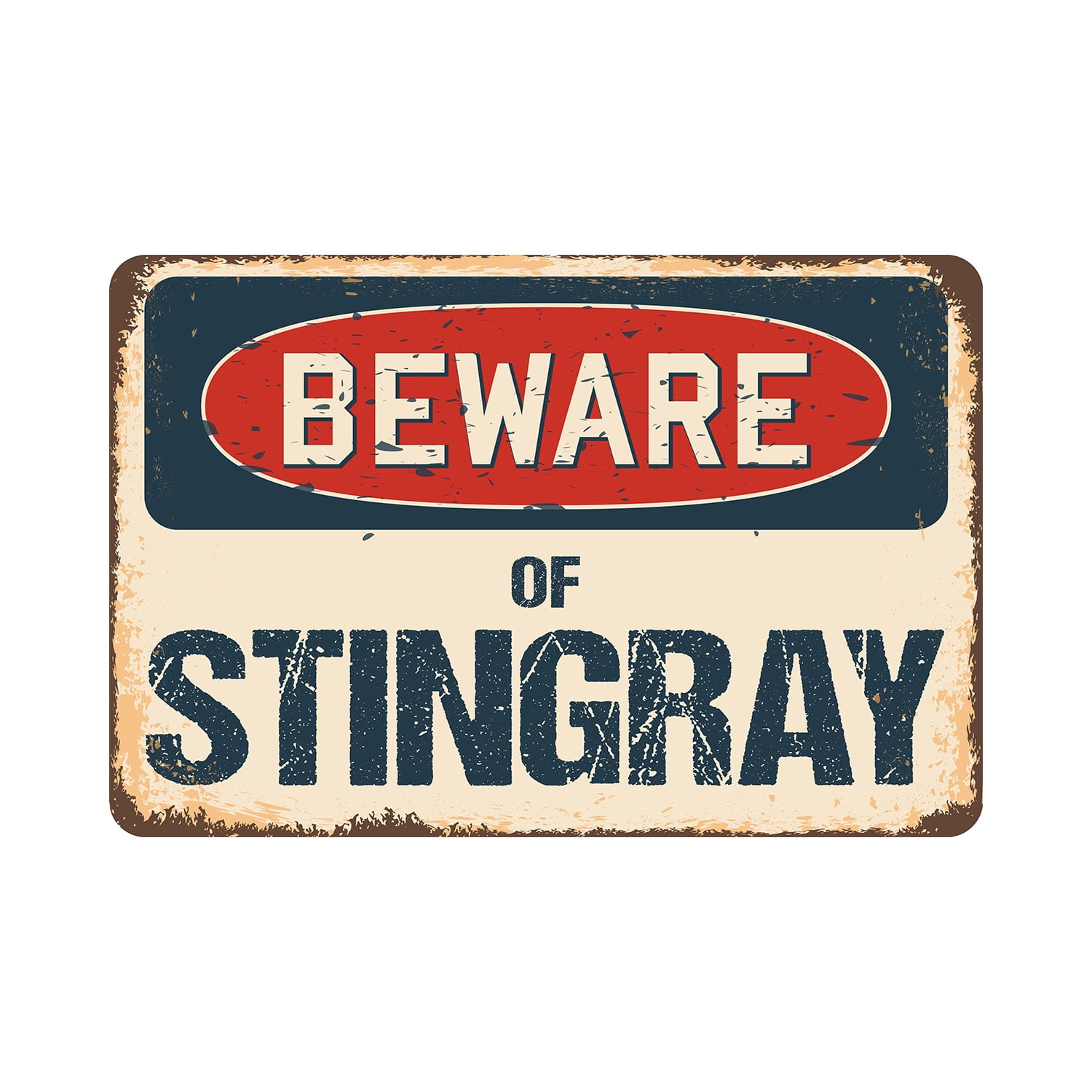 Beware Of Stingray Rustic Sign | Rustic, Distressed Vintage Look ...