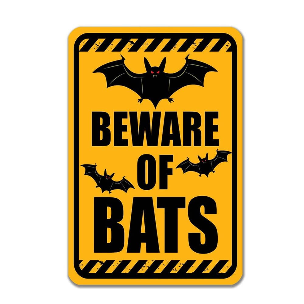 Beware of The Bats Sign Metal Tin Signs, Beware of The Bats Poster for ...
