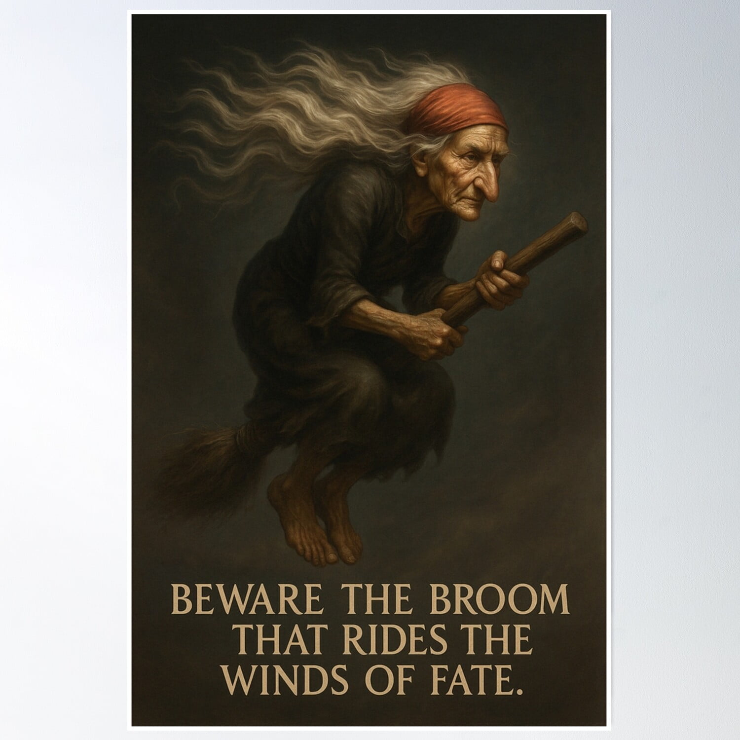 Beware The Broom - Baba Yaga Fantasy Art Poster Wall Art, Modern Wall ...