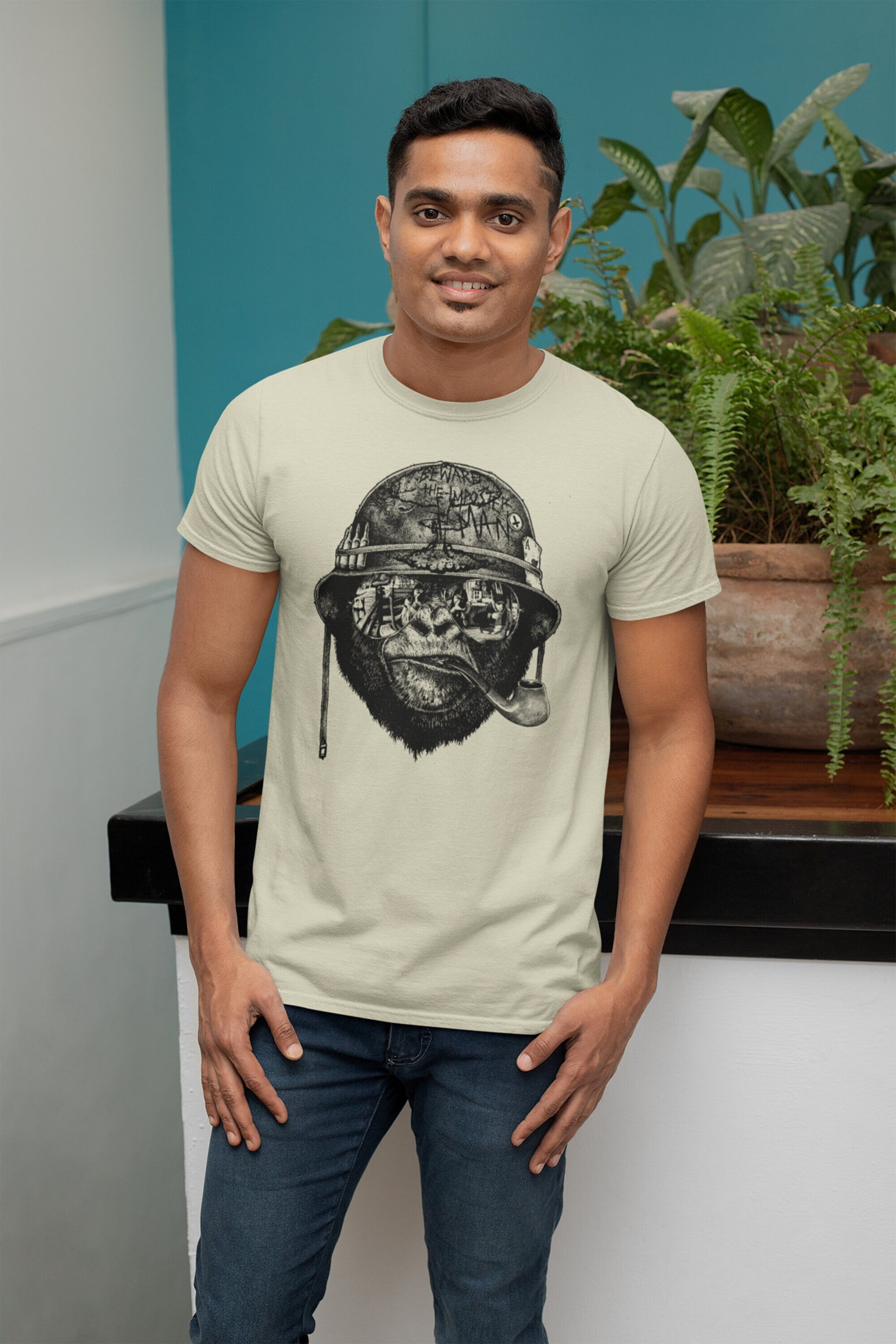 Beware The Imposter Gorilla Mens Army Animal Print Funny Husband Gift ...