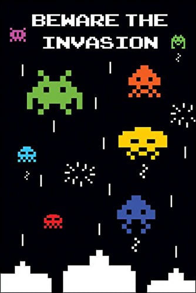 Beware The Invasion - Game Space Invaders Poster 24x36 inches - Walmart.com