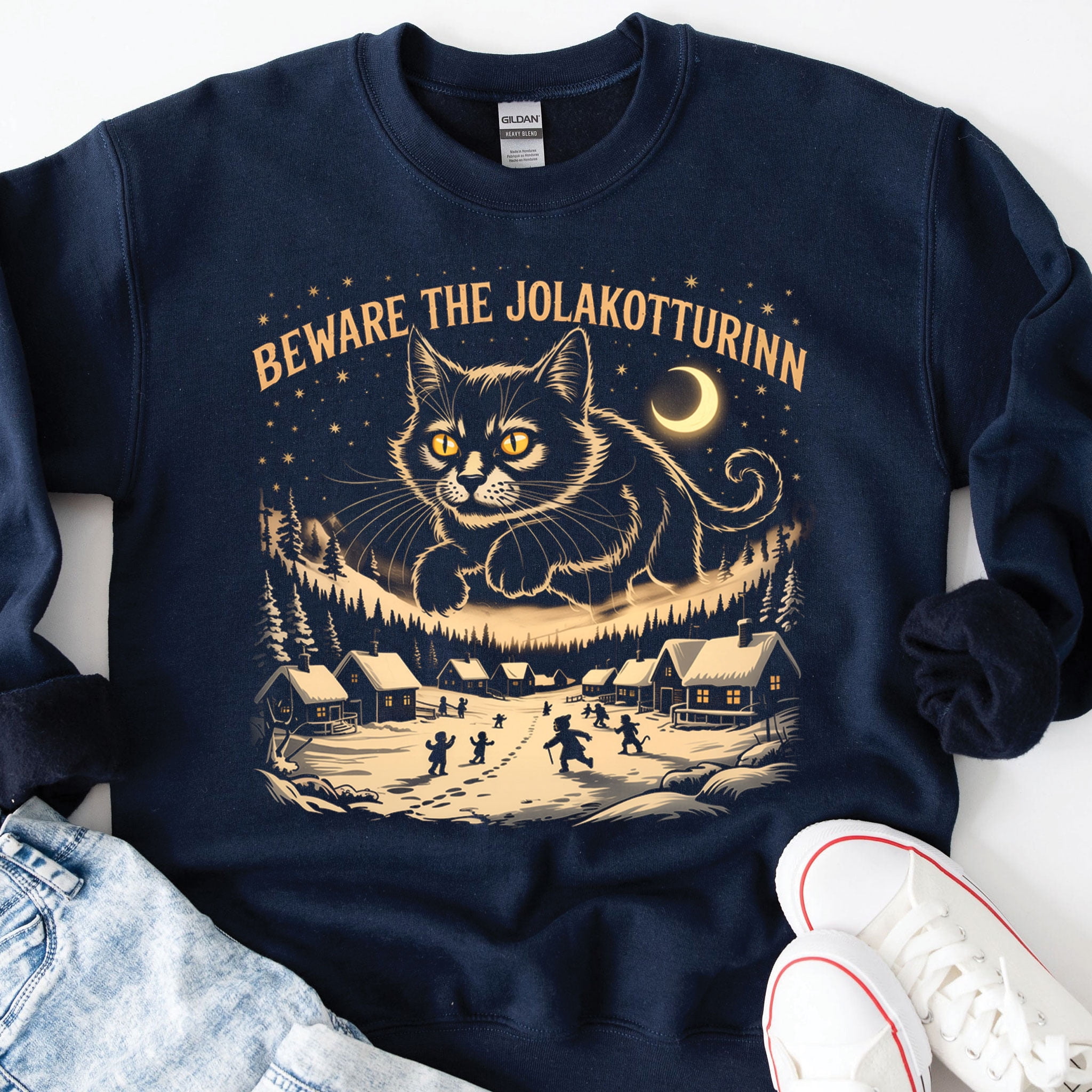 Beware The Jólakötturinn Sweatshirt – Yule Cat Christmas Sweater ...