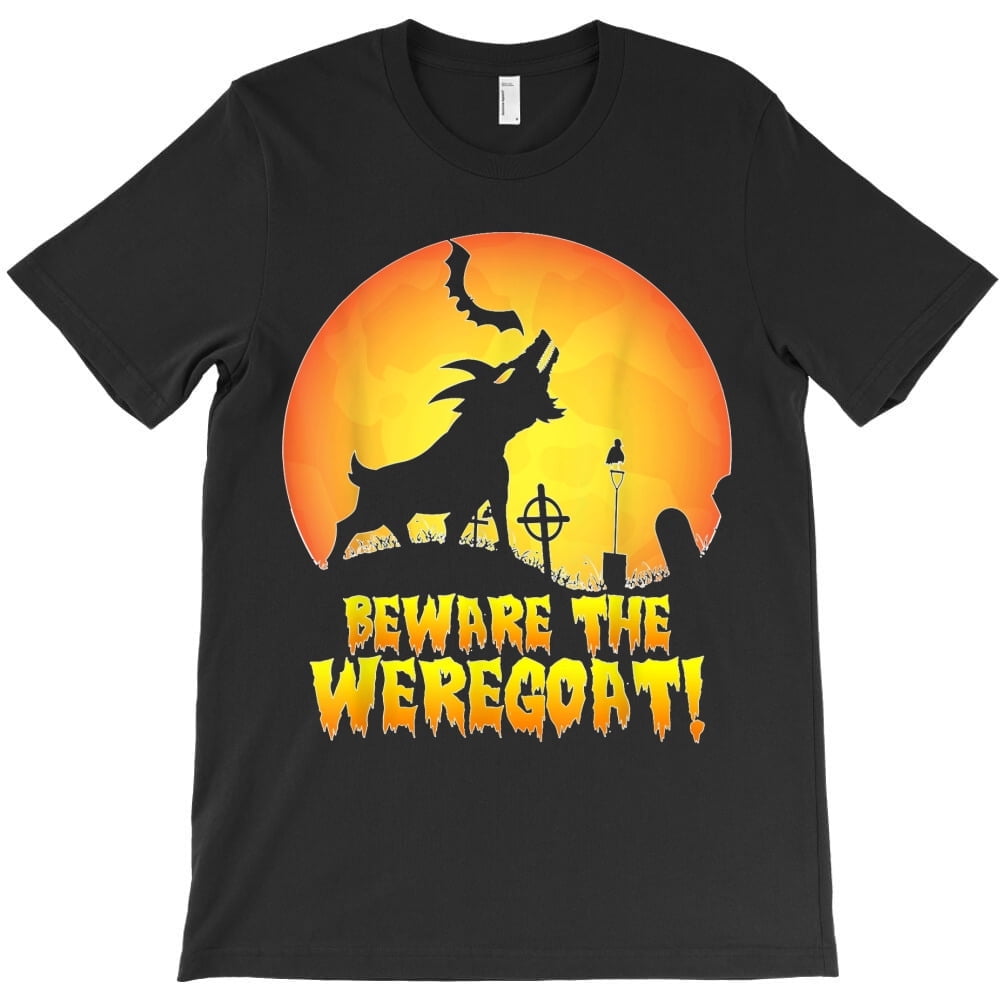 Beware The Weregoat! Funny Werewolf Goat Hybrid Graphic Tee, Animal ...