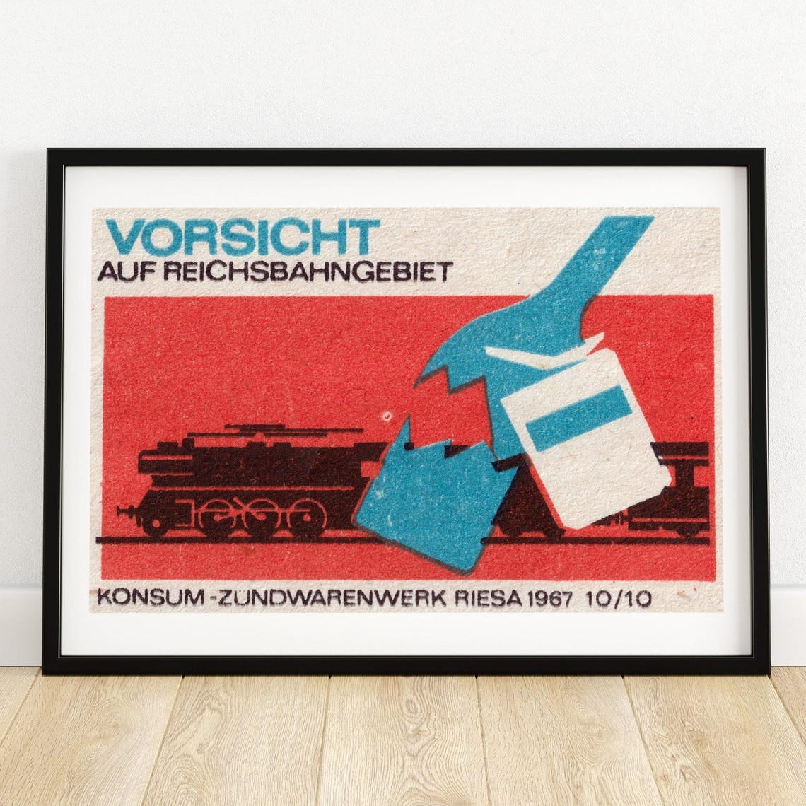 Beware Trains - Matchbox Print - Aesthetic Wall Art - Vintage Eastern ...