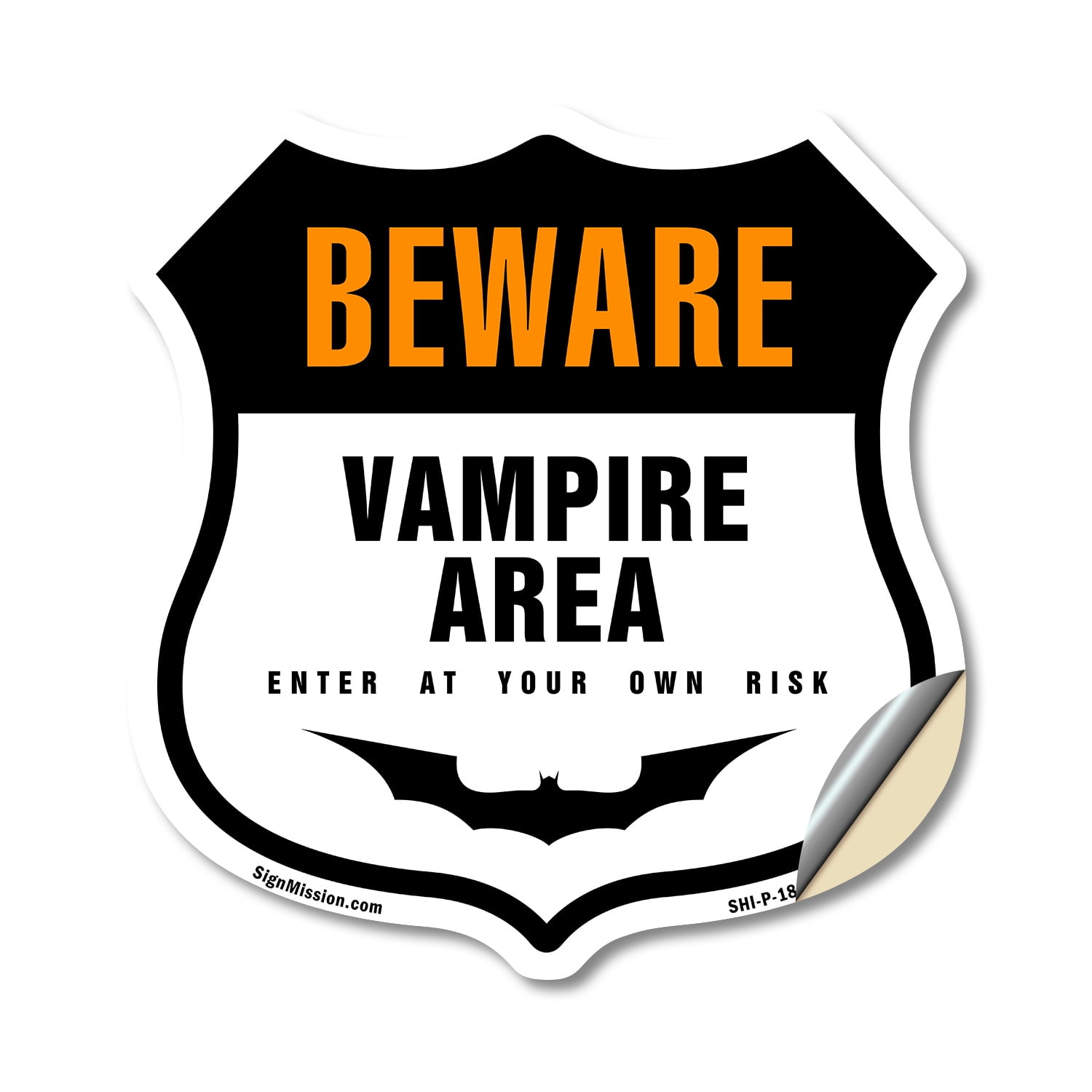 Beware Vampire Area Enter At Your Own Risk (2 Pack) 4 inch X 4 inch ...