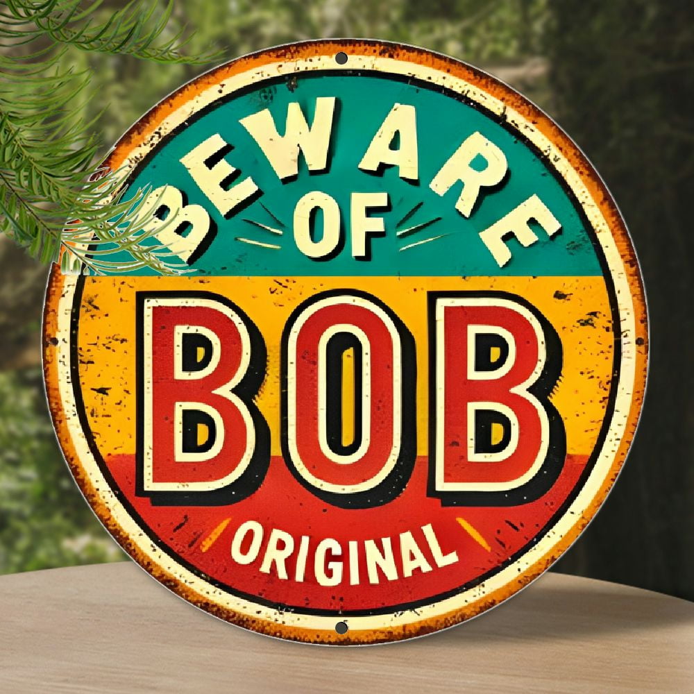 Beware" Vintage Aluminum Sign - 7.8x7.8 Inch, Perfect for Home & Bar ...