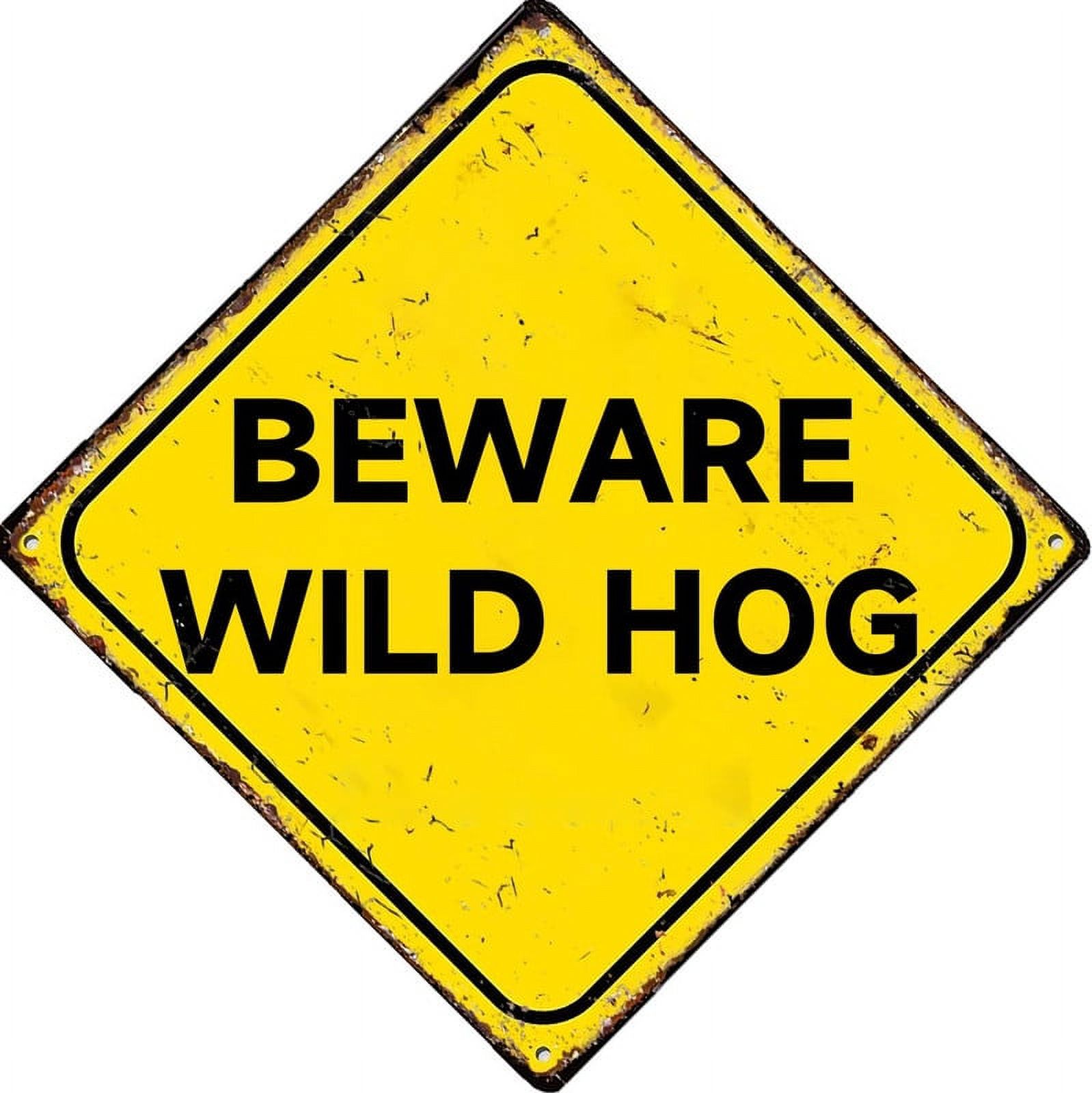 Beware Wild Hog Metal Sign Retro Wall Decor For Home Cafes Store Pubs ...