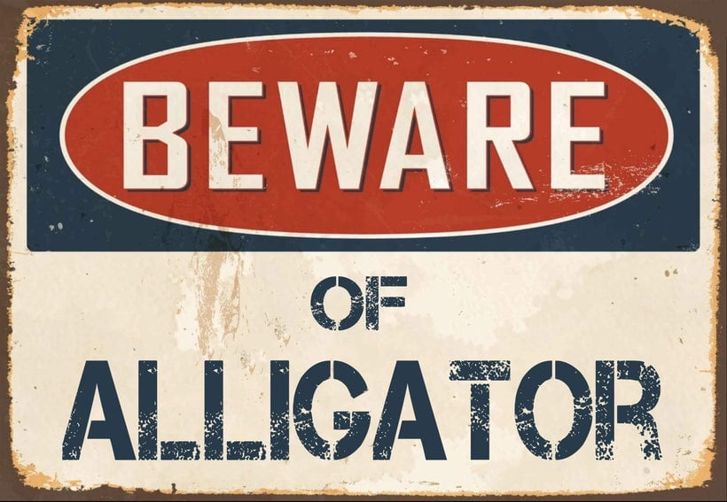 Beware of Alligator sign Alligator sign Alligator Plaque Size: 8 x 12 ...