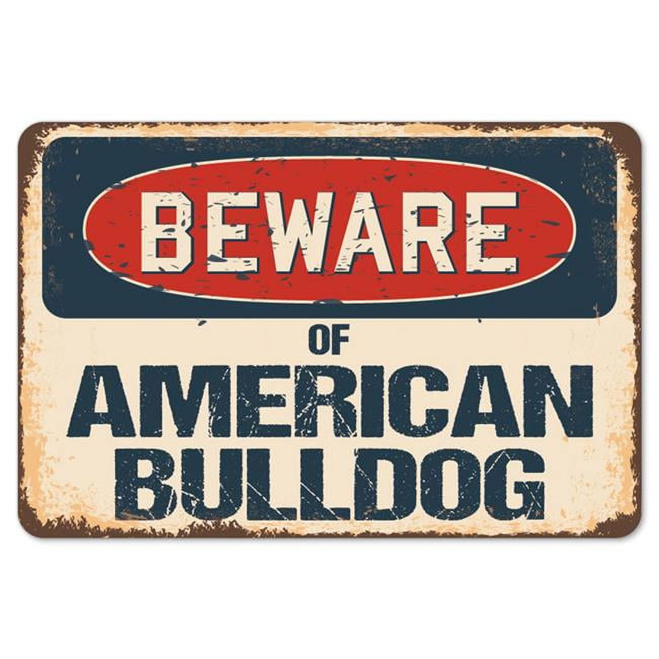 Beware of American Bulldog Rustic Sign - Walmart.com