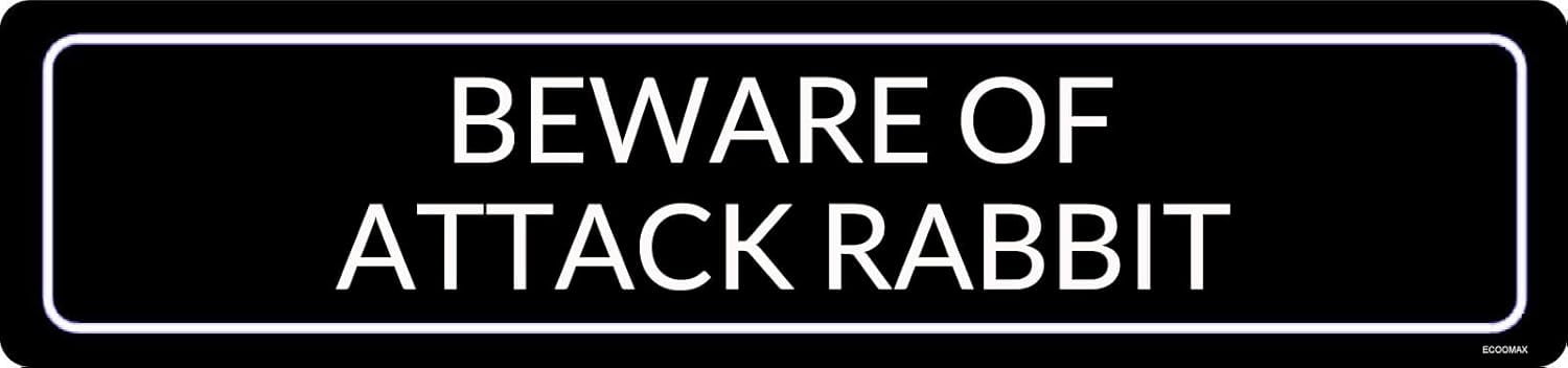 Beware of Attack Rabbit Sign Warn Sign Metal Plate Wall Plate Metal ...