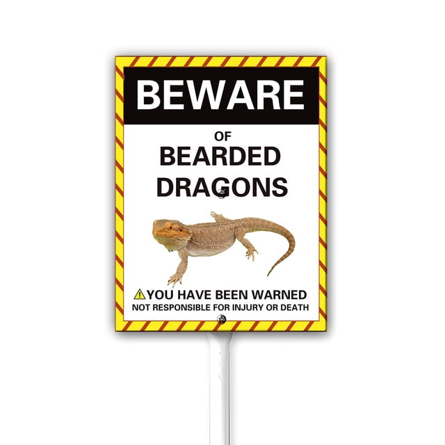 Beware of Bearded Dragon Animals Warning Sign for Garden Lawn Decor ...