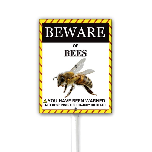 Beware of Bee Animals Warning Sign for Garden Lawn Decor Funny Yard ...
