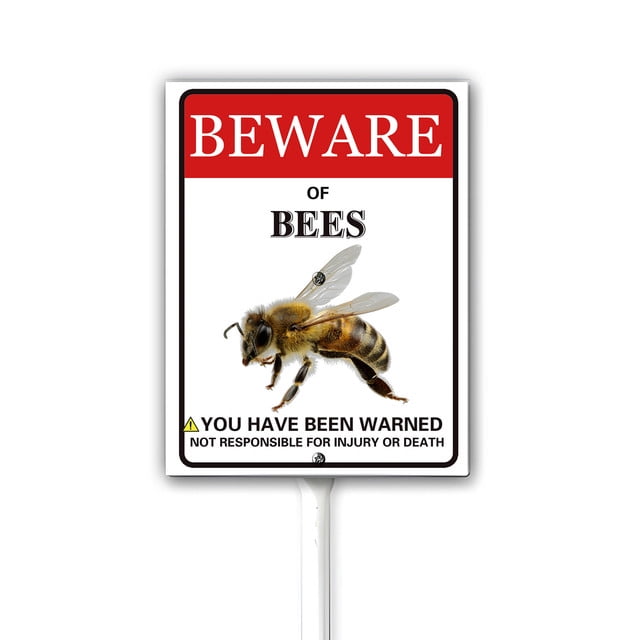 Beware of Bee Metal Yard Sign With Stake Rustproof Outdoor Aluminum ...