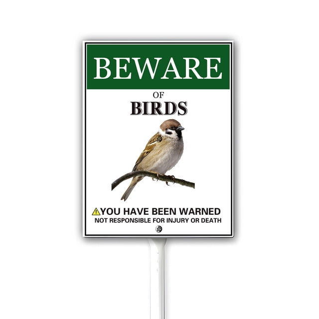 Beware of Bird Warning Sign for Yard Lawn Garden Home Outdoor USe Metal ...