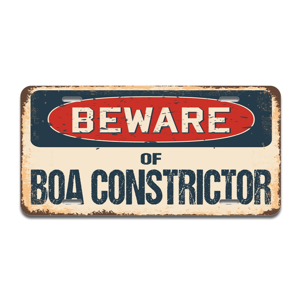 Beware of Boa Constrictor Aluminum License Plate| License Plate 12" X 6 ...