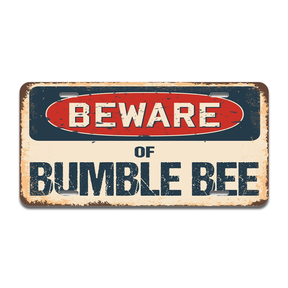 Beware of Bumble Bee Aluminum License Plate| License Plate 12" X 6 ...