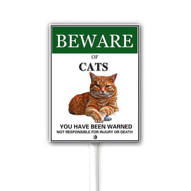 Beware of Cats Warning Sign for Yard Lawn Garden Home Outdoor USe Metal ...