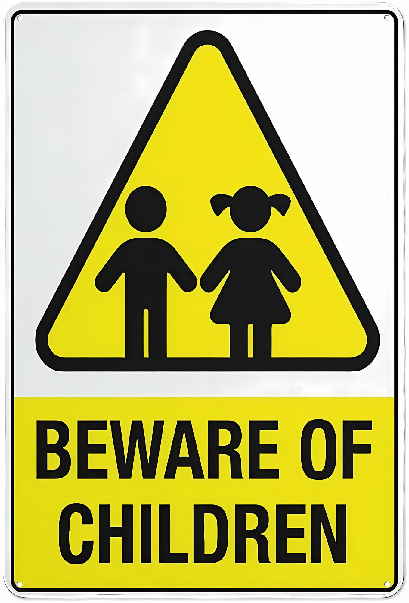 Beware of Children 8"x12" Sign, Grade Reflective Rust Free Aluminum ...