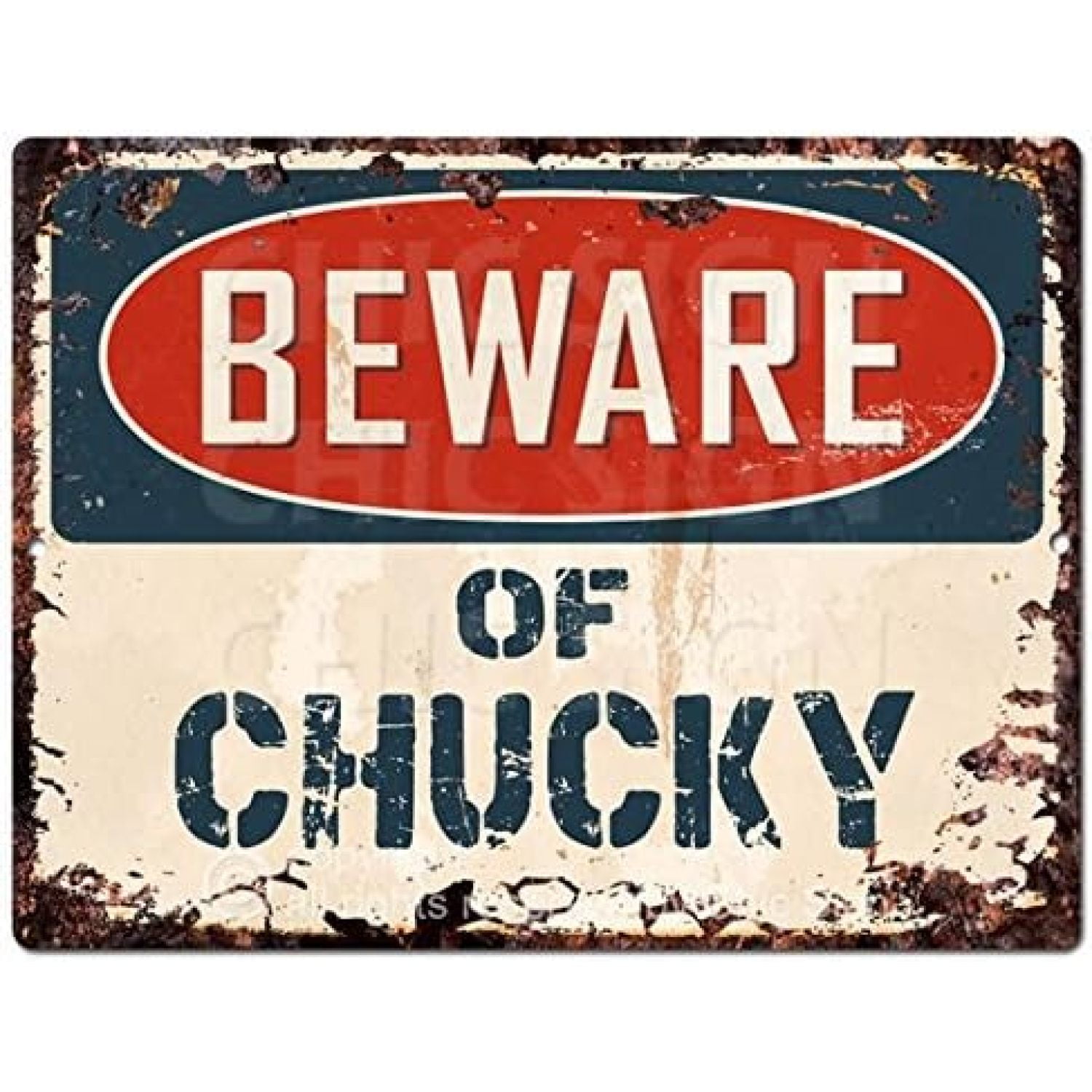 Beware of Chucky Chic Sign Vintage Rustic 9"x 12" Metal Plate Store ...