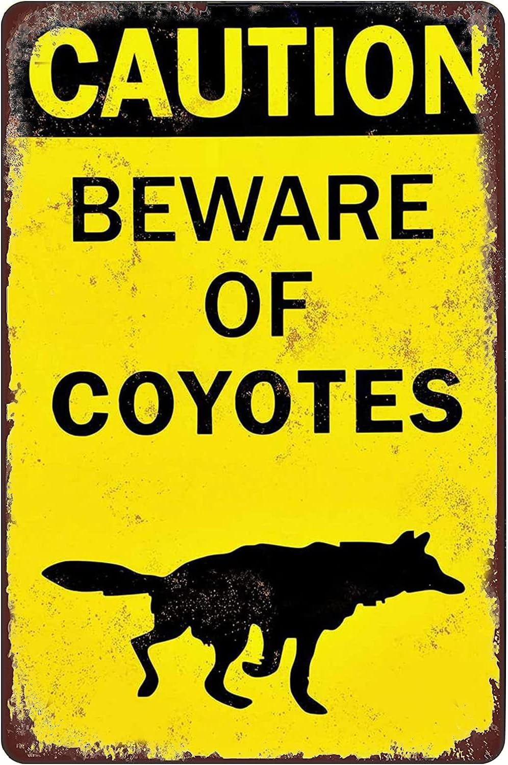 Beware of Coyotes Vintage Office Decor Funny Warning Metal Tin Signs ...
