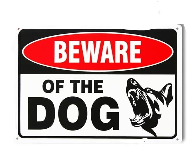 Beware of Dog Metal Signs Warning Sign for Fences Dog Fence Decor Wall ...
