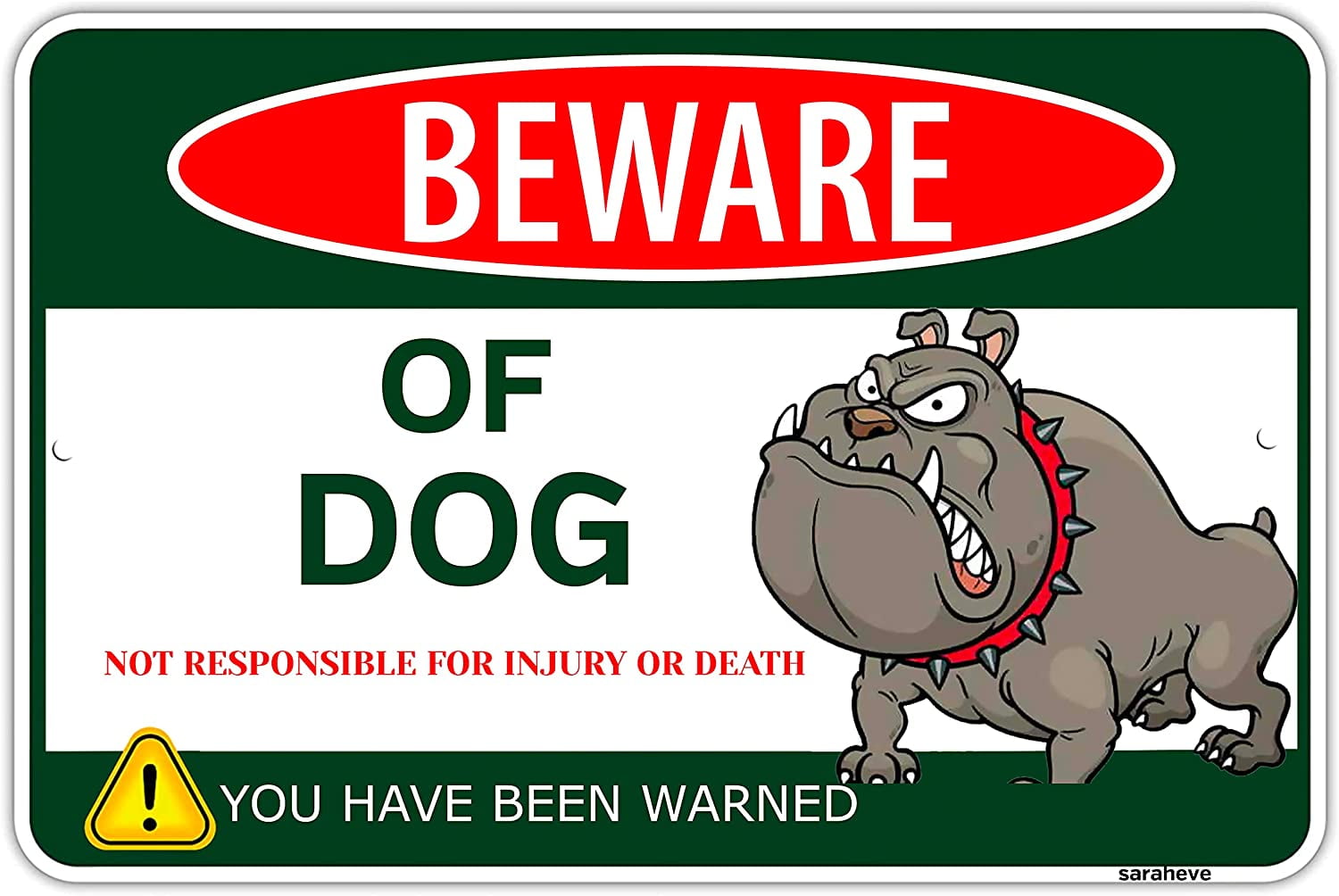 Beware of Dog Metal Tin Sign Funny Dog Sign For Wall Decor-Gifts for ...