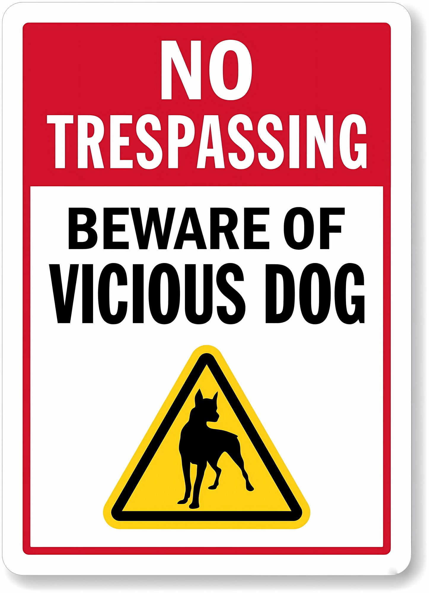 Beware of Dog No Trespassing Vicious Dog 8"x12" Metal Sign with Dog ...