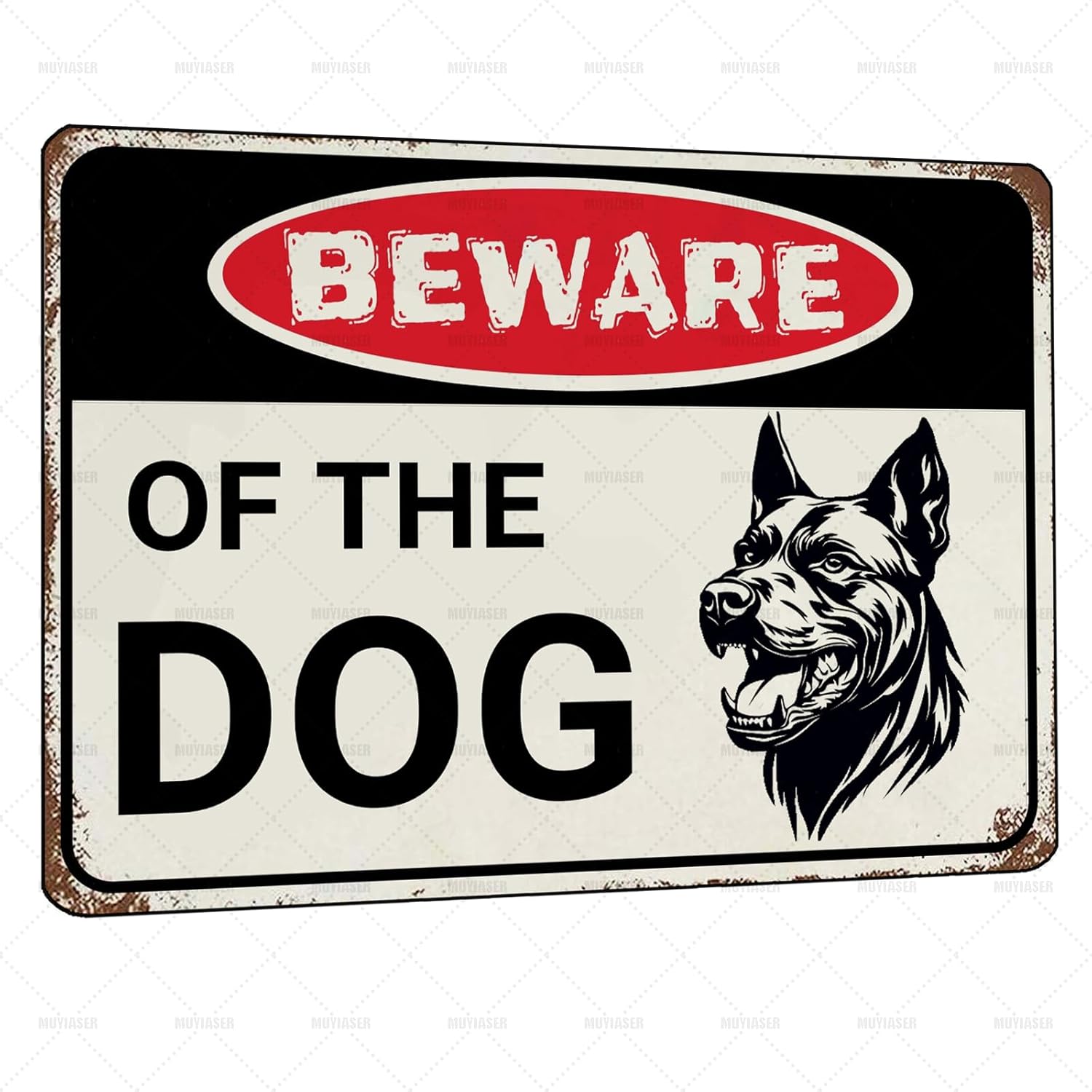 Beware of Dog Sign Belgian Malinois Metal Sign Warning Beware of The ...