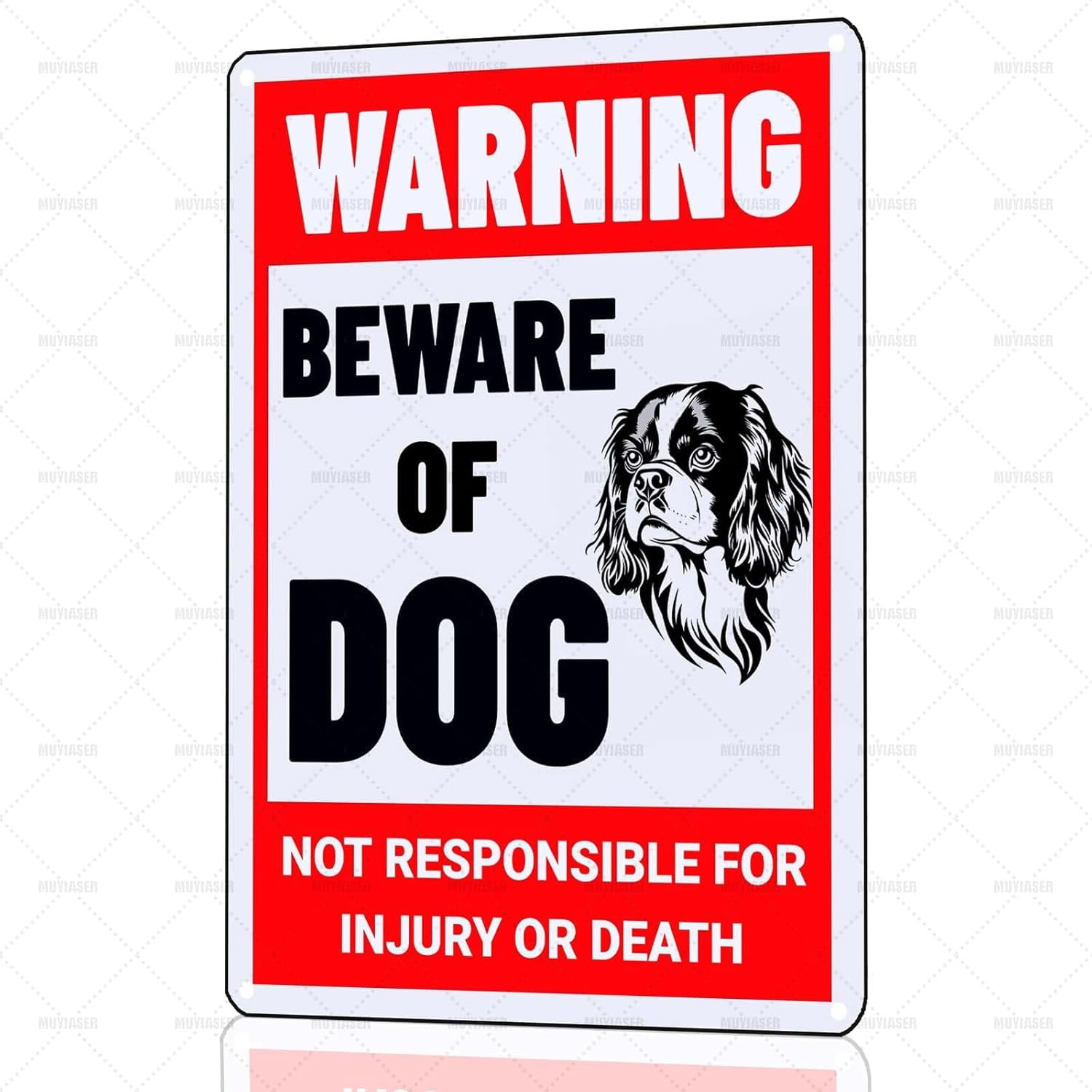 Beware of Dog Sign Cavalier King Charles Spaniel Metal Sign Warning ...