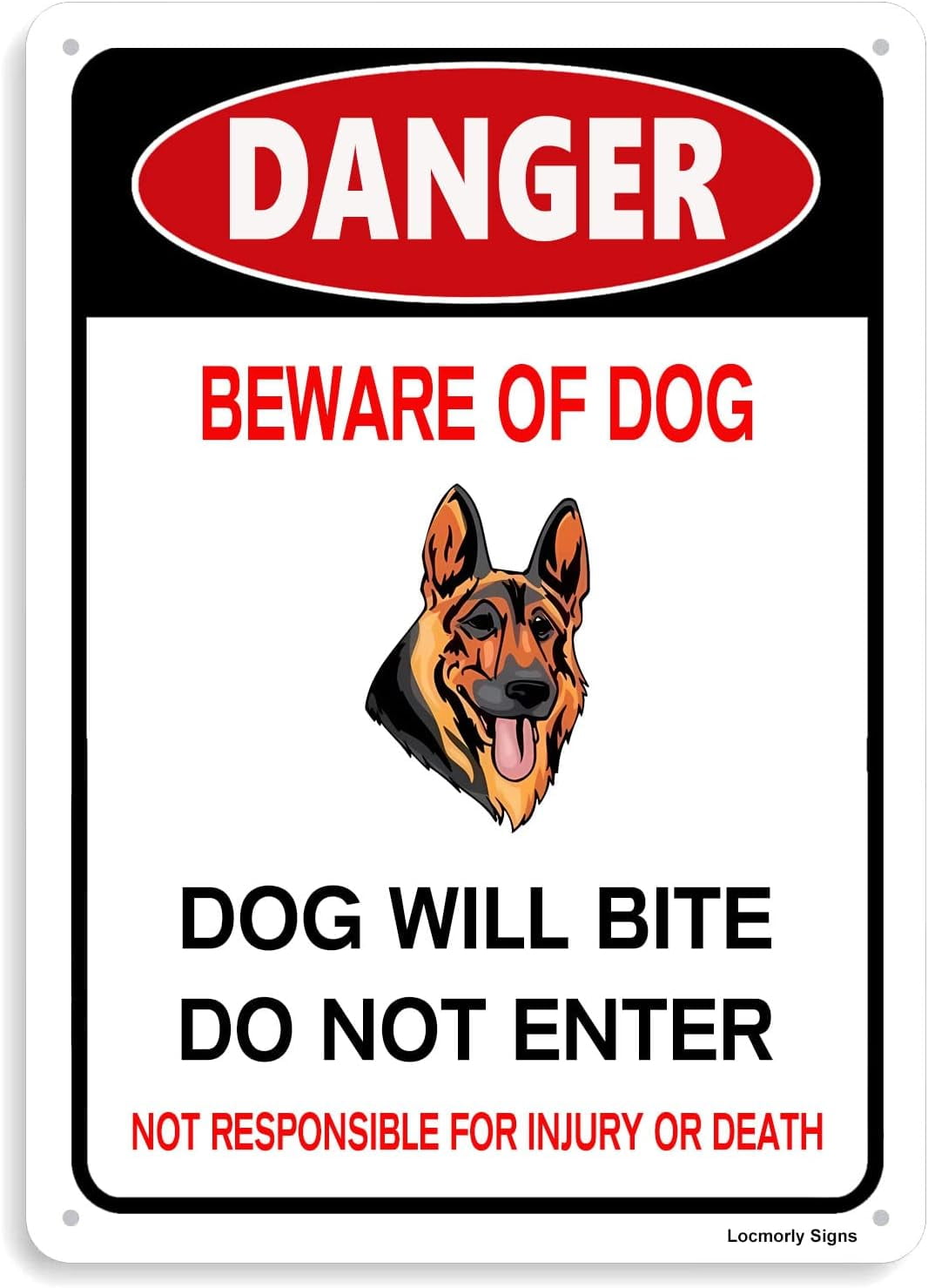 Beware of Dog Sign, Dog Will Bite Sign, 8x12 Inch, Do Not Enter Sign ...