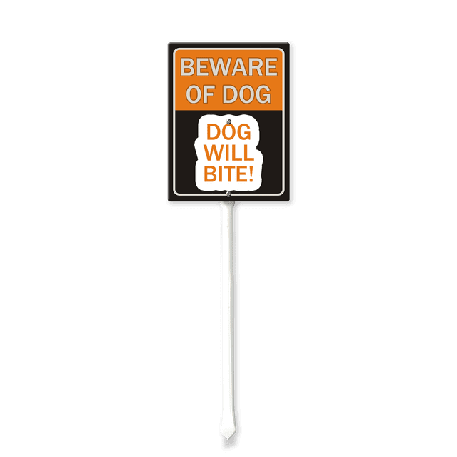 Beware of Dog Sign, Dog Will Bite Yard Sign With Stakes 8 x 12 inch ...