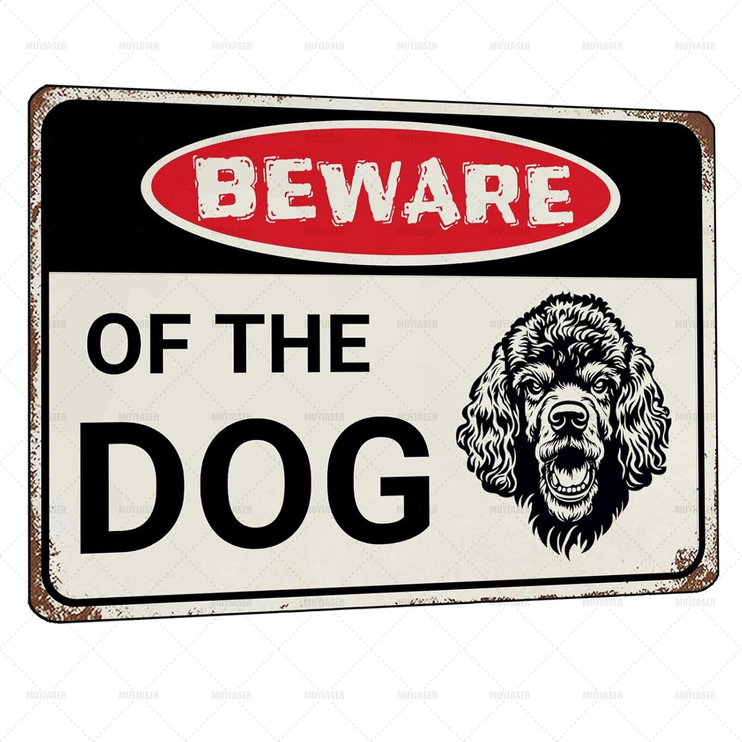 Beware of Dog Sign Poodle Metal Sign Warning Beware of The Dog Signs ...